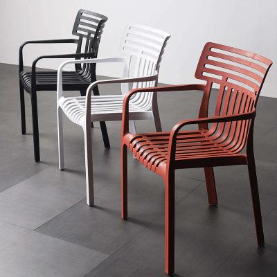 China High Quality Modern Colorful Weather-Resistant Stackable PP Eco-Friendly Lightweight Arm Chair Garden Patio Living Room Villa for sale