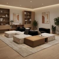 China Modern Extendable Square Modular Sectional Sofa Compressed Boneless Sofas Luxury Furniture for Home Hotel Villa Living Room for sale