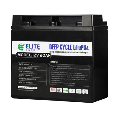 China ​Elite LFP 12v 20Ah Lithium Ion Battery , Deep Cycle LiFePO4 Li Ion Battery for sale