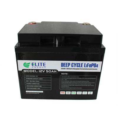 China 50Ah 12V LiFePO4 Battery Solar LED Light Lithium Rechargeable Battery for sale