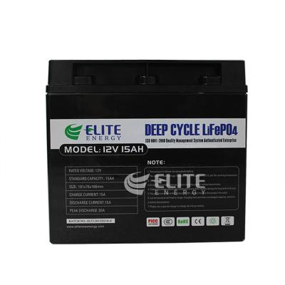 China Deep Cycle LiFePO4 12.8V 15Ah Solar Li Ion Battery Lithium Pack for sale