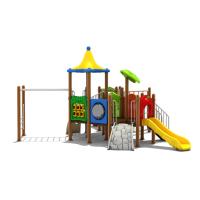 China Commercial Plastic 3 Slides Playground AISI 304  PVC Swing Sets Outdoor for sale