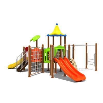 China Commercial Plastic 3 Slides Playground AISI 304  PVC Swing Sets Outdoor for sale