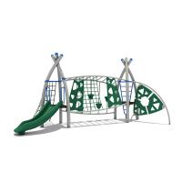 China Outdoor Kids Playground Slides Equipment Plastic With Climbing Net for sale