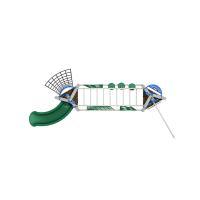 China Outdoor Kids Playground Slides Equipment Plastic With Climbing Net for sale