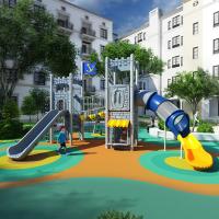 China Commercial Kids Playground Slides Park Outdoor Entertainment Equipment for sale