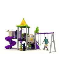 China Classic Customized  Kids Slides Outdoor Wooden Swing Set Playground Playing Area for sale