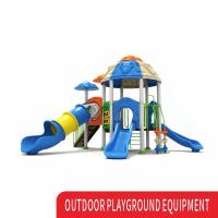 China EN71 Kids Outdoor Playground Plastic Slides Galvanized Pipe for sale
