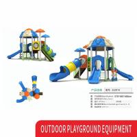 China EN71 Kids Outdoor Playground Plastic Slides Galvanized Pipe for sale