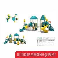 China Double Theme Plastic Baby Kids Swing And Slide Play Set Playground Equipment for sale