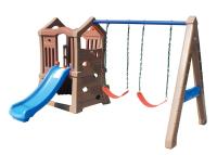 China Elephant Plastic Kids Swing Slide Improve Children Intelligence Oem Service for sale