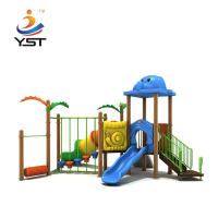 China Outdoor Amusement Plastic Slide Playground Gym Equipment For 10 Kids for sale
