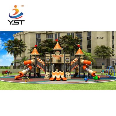 China fireproof Large Outdoor Amusement Equipment Kids Plastic Slide for Park for sale