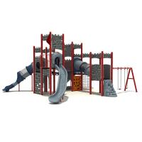 China LLDPE Plastic Galvanized Steel Outdoor Playground Slide Anti Crack for sale