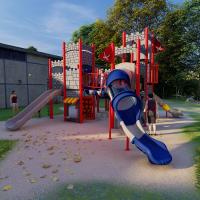 China LLDPE Plastic Galvanized Steel Outdoor Playground Slide Anti Crack for sale