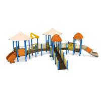 China Theme Park Kids Galvanized Pipe Outdoor Slide Playground Anti Crack for sale