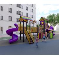 China LLDPE Plastic Galvanized steel pipe Kids Playground Slide For Physical Fitness for sale