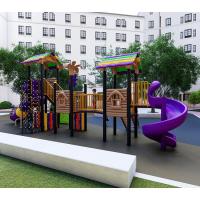 China LLDPE Plastic Galvanized steel pipe Kids Playground Slide For Physical Fitness for sale