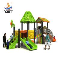 China Tree House Amusement Park Plastic Playground Slide With 60mm Pipe for sale
