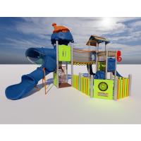 China Garden Toys Plastic Kids Playground Slide With Galvanized Post for sale
