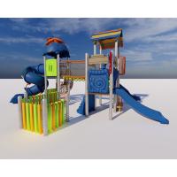 China Garden Toys Plastic Kids Playground Slide With Galvanized Post for sale