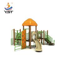 China PVC Coated Kids Playground Slide Galvanized Backyard Swing Sets for sale
