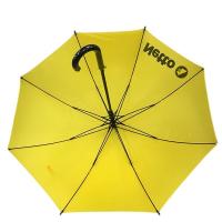 China Yellow Fiberglass Frame Umbrella Automatic 50 Inches With Printing for sale