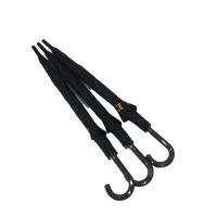 China Full Color Printing Long Fiberglass Umbrella Black for sale