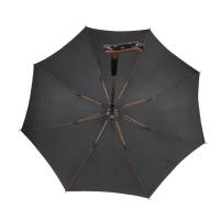 China Gold Frame Automatic Open Walking Stick Umbrella 100cm Waterproof Pongee Fabric for sale