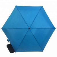 China 5 Fold Ladies Pocket Umbrella Small Size 6 Panel Waterproof Pongee Fabric with EVA Case for sale