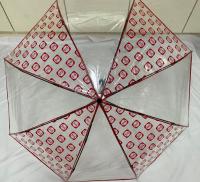 China 21 Inches Transparent Folding Umbrella Manual Open Metal Frame for sale