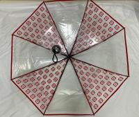 China 21 Inches Transparent Folding Umbrella Manual Open Metal Frame for sale