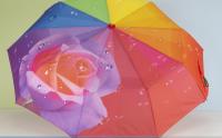 China Auto Open Close 3 Fold Umbrella Windproof 8mm Metal Shaft Fiberglass Ribs for sale