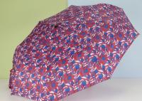 China Auto Open Close 3 Fold Umbrella Windproof 8mm Metal Shaft Fiberglass Ribs for sale