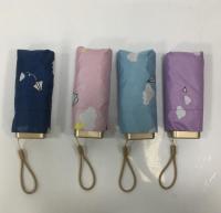 China Small 5 Fold Ladies Pocket Umbrella UPF 30+ Sunproof Pongee Fabric Manual Open for sale