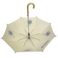 China Fiberglass Ribs Auto Open Stick Umbrella 23 Inch Metal Frame Wooden Handle for sale