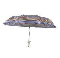 China 21 Inch Auto Open Close Travel Umbrella Golden Frame Waterproof Pongee 8 Ribs for sale