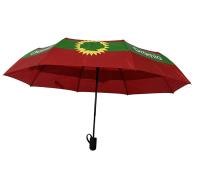 China Red Automatic Travel Umbrella 21 Inch 8 Ribs Pongee Fabric Folding Umbrella for Women Promotion for sale