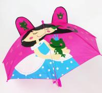 China Custom Kids Umbrella 18 Inch 6 Panels 190T Pongee 3D Animal Pattern for sale