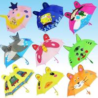 China Custom Kids Umbrella 18 Inch 6 Panels 190T Pongee 3D Animal Pattern for sale