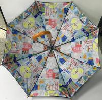 China Metal Shaft Auto Open Wooden Umbrella With Two Layers for sale