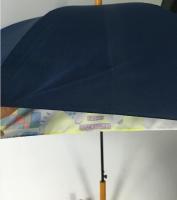 China Metal Shaft Auto Open Wooden Umbrella With Two Layers for sale