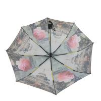 China 21 Inch Auto Open Close Metal Frame Fiberglass Ribs Foldable Umbrella Full Color Printing for sale