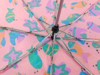 China Manual Open 3 Folding Umbrella Waterproof Pink Color for sale