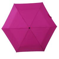 China Lightest 3 Folding Umbrella Carbon Ribs Manual Open 19 Inches 6 Panels Pongee for sale
