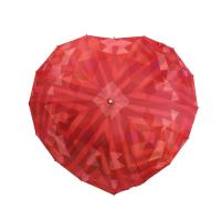 China Custom Heart Shape Fiberglass Wedding Umbrella Double Layer 32 Inch Auto Open for Bride for sale
