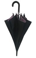 China Black UV PROOF Pongee Auto Open Stick Umbrella Diameter 105cm for sale