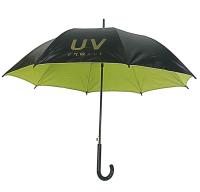China Black UV PROOF Pongee Auto Open Stick Umbrella Diameter 105cm for sale