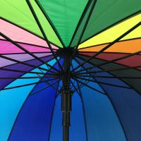 China 8 Ribbed Waterproof Pongee Rainbow Colour Round Golf Umbrella for sale