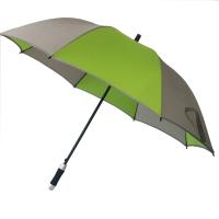 China Sleek Black Straight Handle Pongee Golf Umbrella for sale